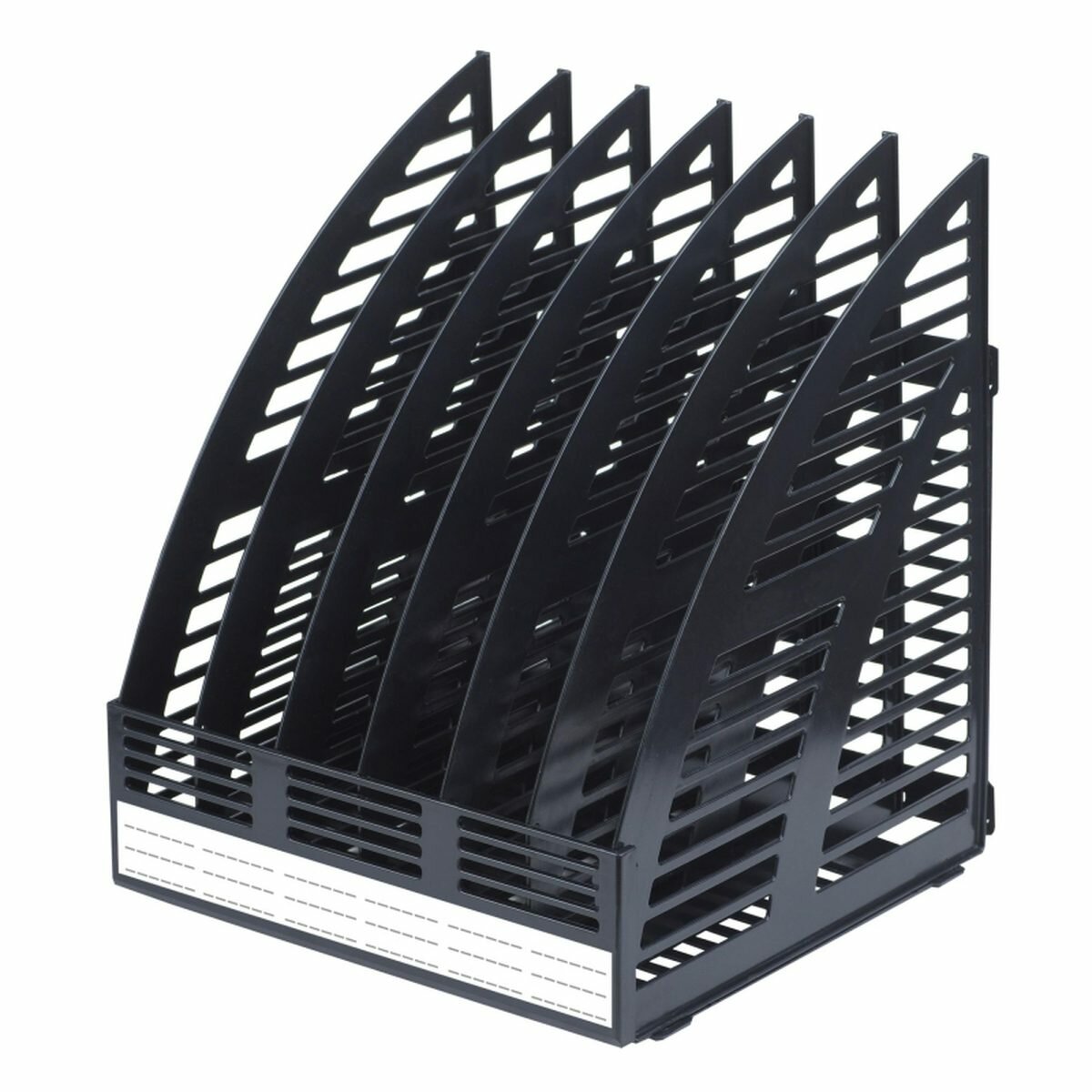 Лоток для бумаг вертикальный Attache 240мм, 6 отд черный с вкладышем для маркировки (1817215)