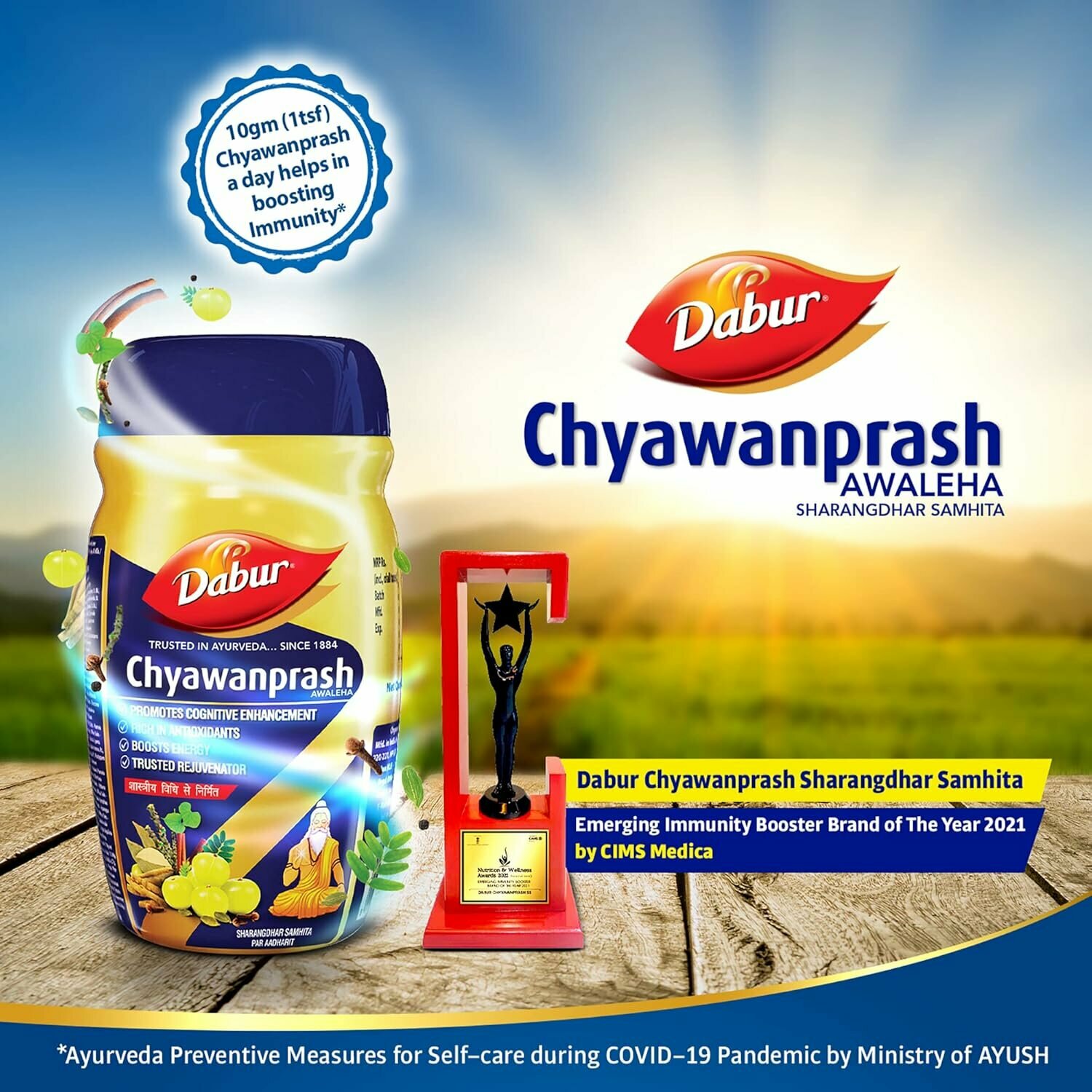 Чаван праш Шарангдхар Самхита Дабур (Dabur Chyawan prash Sharangdhar Samhita), 500 гр.