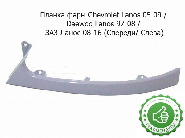 Планка фары Chevrolet Lanos 05-09 (Спереди/ Слева)
