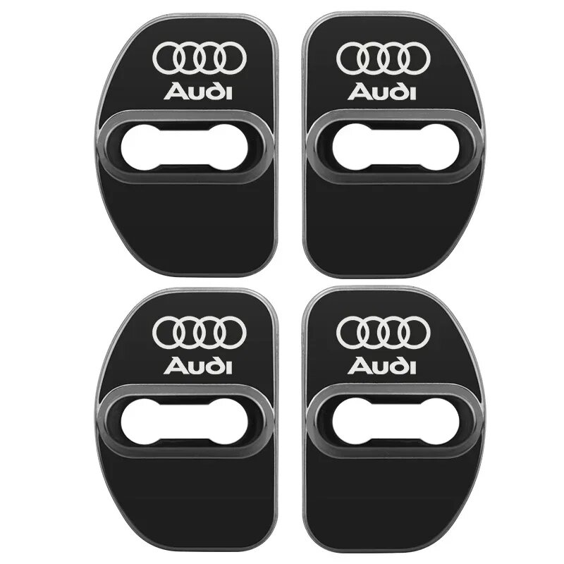 Автомобильный дверной замок, декоративная защитная крышка, чехол с эмблемой для Audi A4 b6 b8 b7 b9 b5 A6 A3 A8 Q3 Q5 Q7 Q8 A5 аксессуары для стайлинга автомобилей Style B black