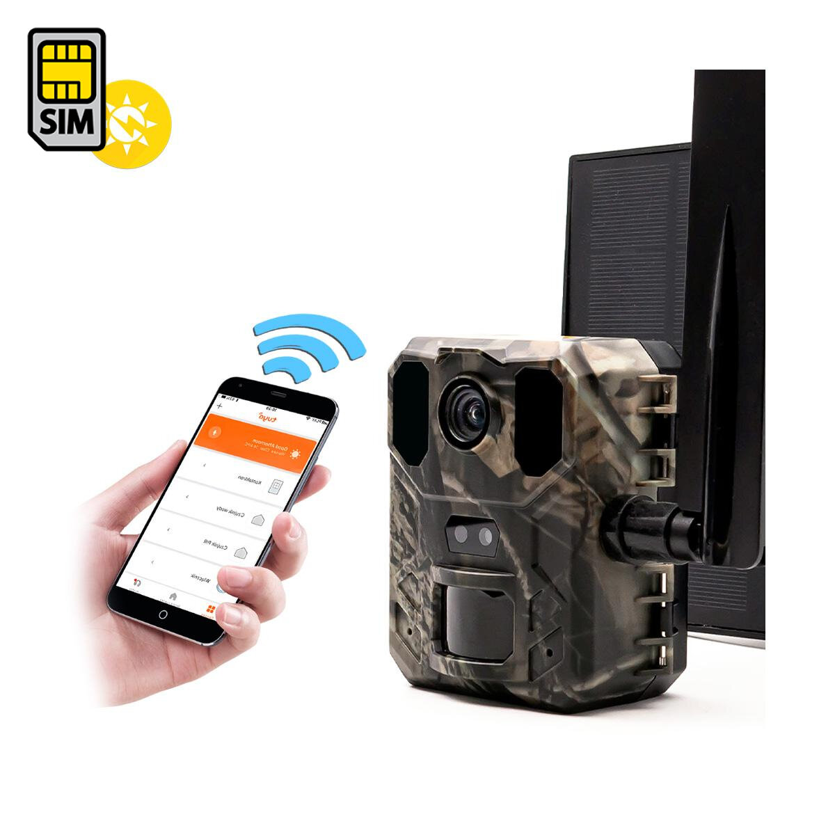 4G-2K-TUYA мини фотоловушка для охоты и охраны дачи Filin Мини HC-900 Pro TUYA (30Мп) (E2284EU) с солнечной батареей, датчиком движения и невидимой н