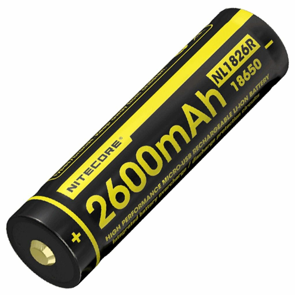 Аккумуляторная батарея Nitecore NL1826R, USB, тип 18650, 2600Mah