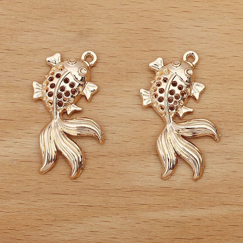 Подвески рыбки золотые, цинковый сплав, KC Gold Plated