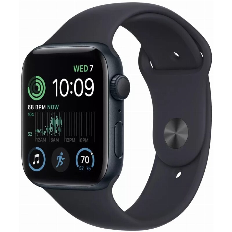 Умные часы Apple Watch Series SE Gen 2 44 мм Aluminium Case, Midnight Sport Band, тёмная ночь - M/L