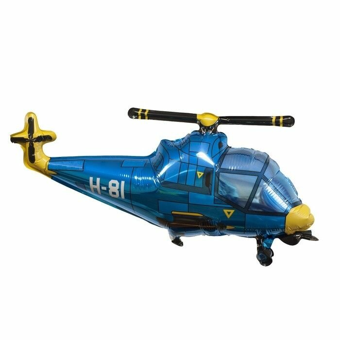 Шар фольгированный Flexmetal 38" "Вертолет", синий