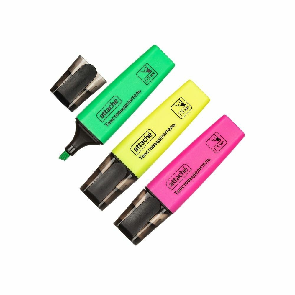 Набор маркеров Attache Colored, 1-5 мм, 3 цвета