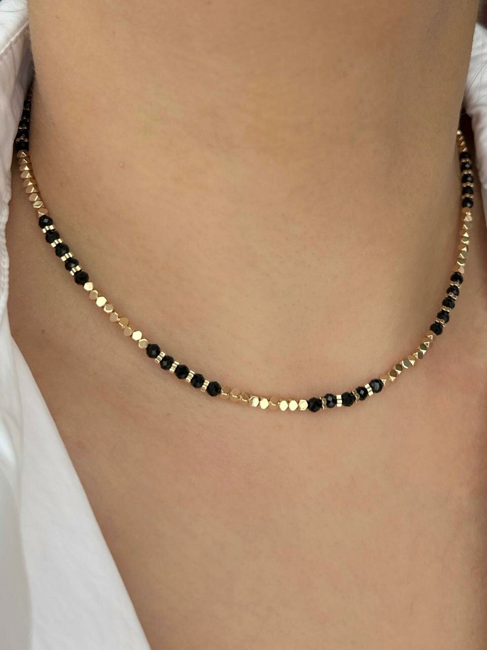 Чокер, агат, гематит