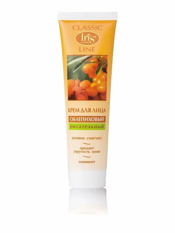 Крем для лица Iris cosmetic "Облепиховый", питательный, для сухой и чувствительной кожи, туба, 100 мл (2338)