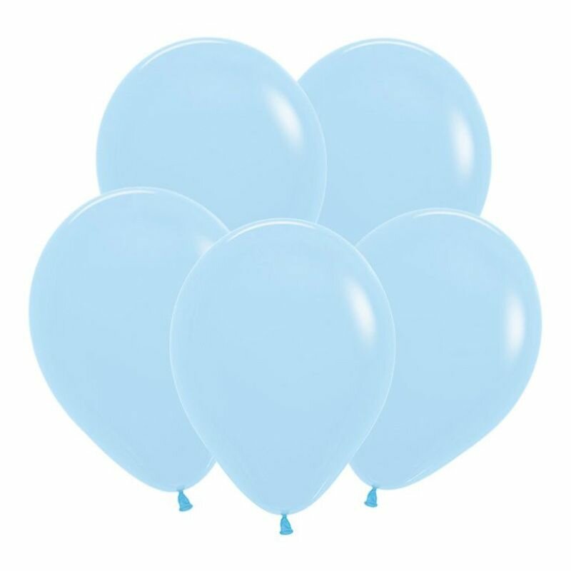 Шар воздушный Sempertex латексный Нежно-голубой, Пастель Матовый Макаронс, Blue, 100 шт