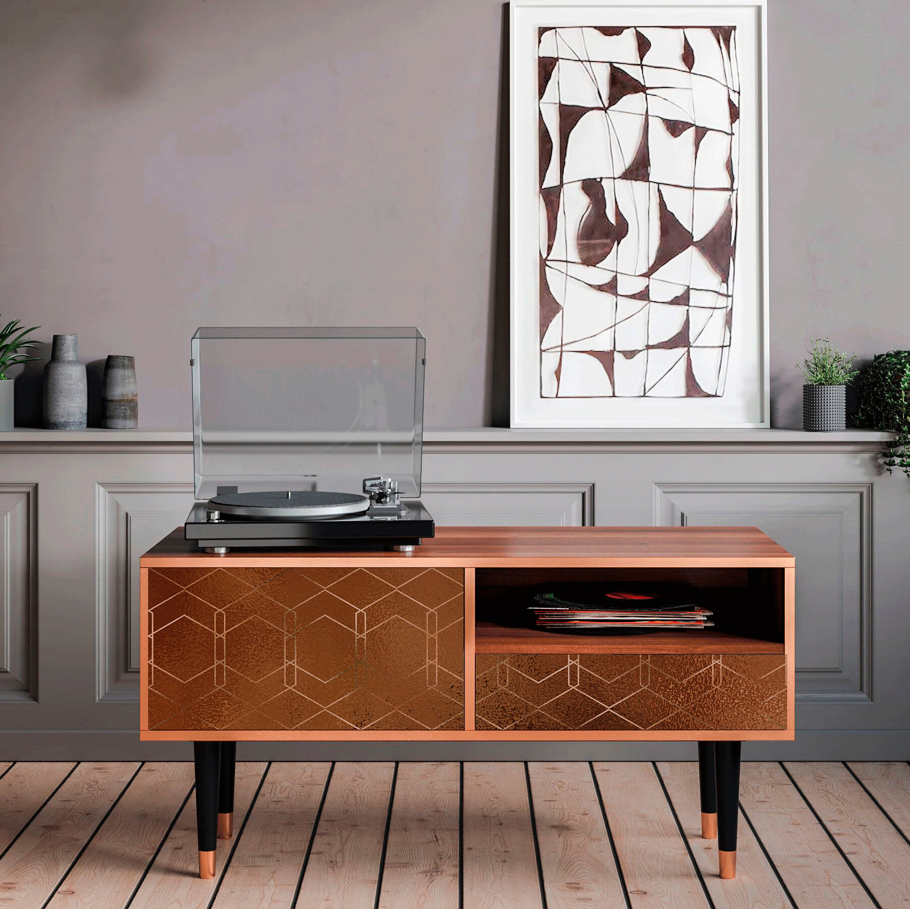 ТВ-Тумба - STORYZ - T3 Chocolate Bar, Размер - 115 x 59 x 48 см, Цвет корпуса - , Орех