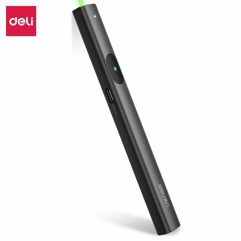 Лазерная указка Deli MA303-G с USB-аккумулятором и индикаторной ручкой