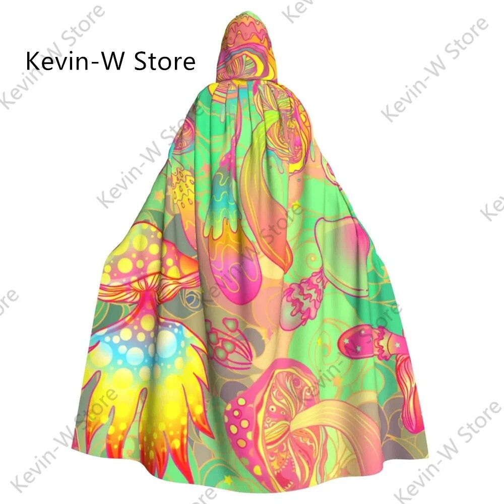 Психоделический плащ с капюшоном из полиэстера Белый, белый