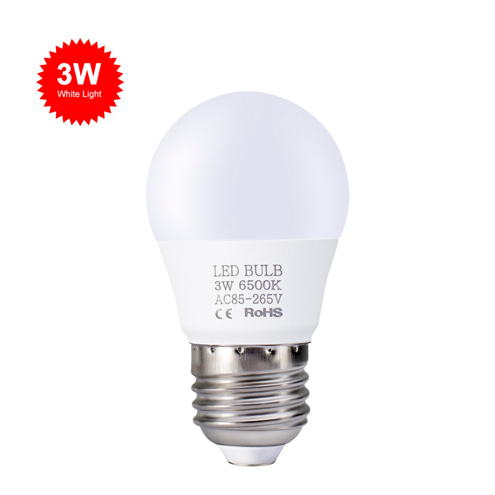 3W LED Bulbs E27 Light Energy Saving White 6000-6500K High Brightness Lamp for Bedroom Living Room 85V-265V