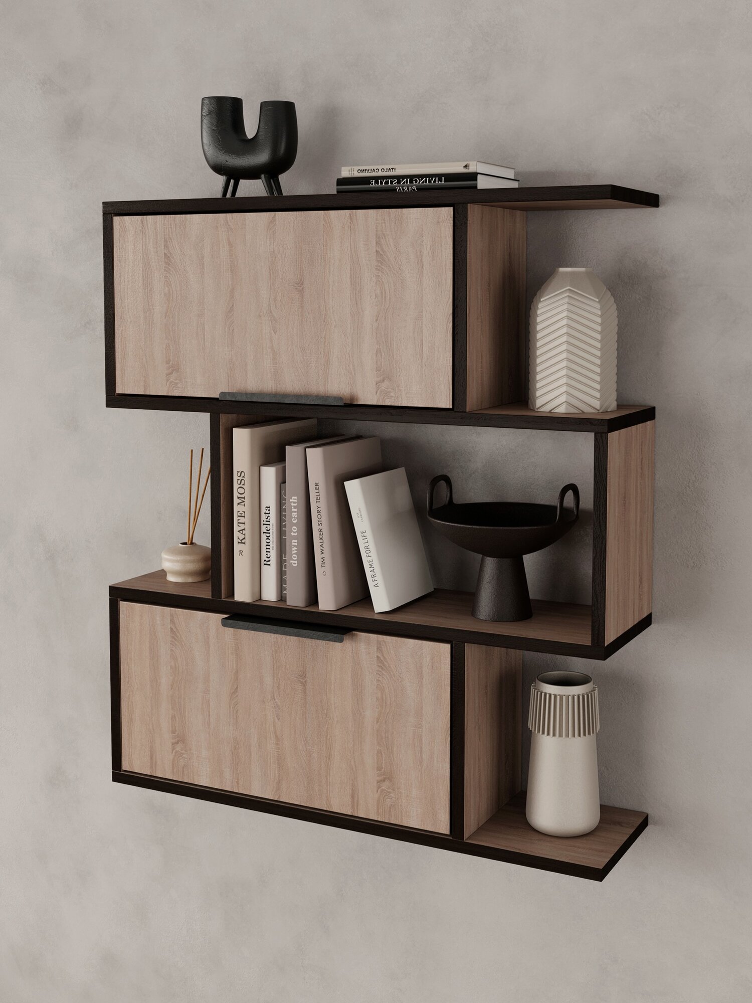 Настенная полка JUST HOUSE, с дверцами, для разных помещений, ЛДСП, 68x78,5x18 см