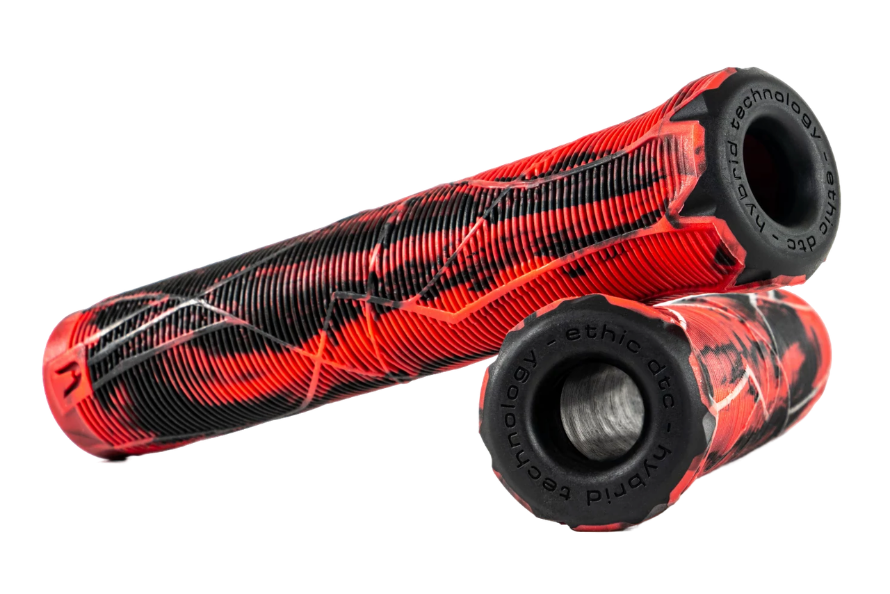 Грипсы для трюкового самоката Ethic "Slim Grips", с барендами - Red