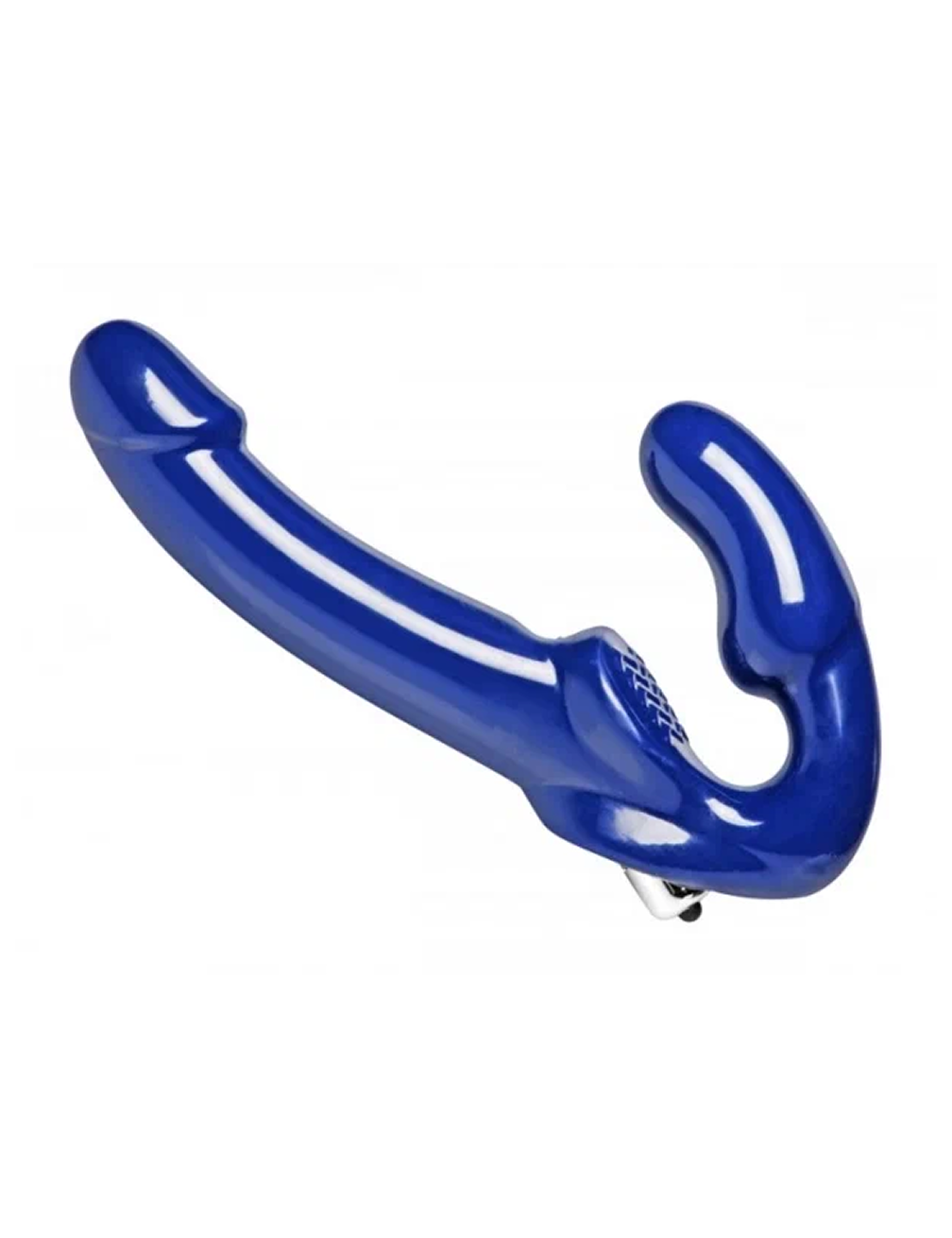 Латексный безремневой вибро страпон Revolver II, 25 см - Strap U (синий)