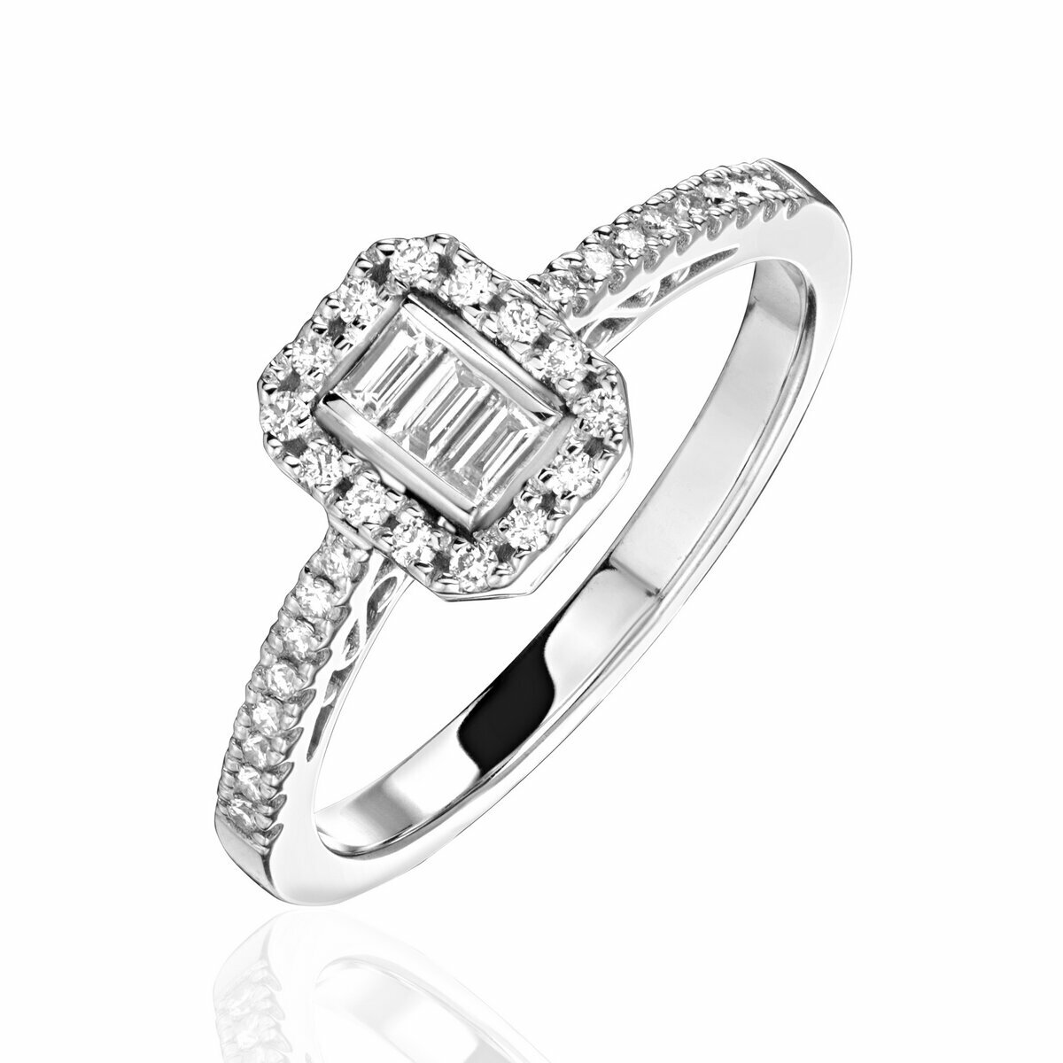 Кольцо, белое золото, 585 проба, бриллиант