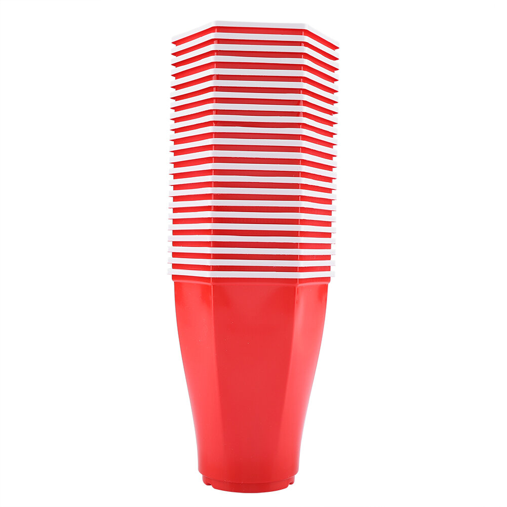 Набор для игры Hexcup Beer Pong, красные стаканы, 22 штуки, 4 мяча для пинг-понга, материал PS пластик, объем 450ml 16oz, размер 10*12.5*5.5cm, вес 240g, для вечеринок, ресторанов, КТВ, баров, семейных посиделок