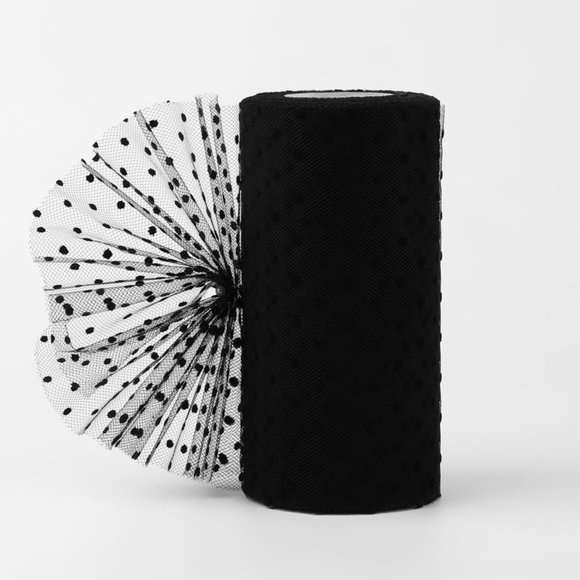 Фатин «Горох», 15 см, 23 ± 1 м, 11 ± 1 г/кв. м, цвет чёрный №21