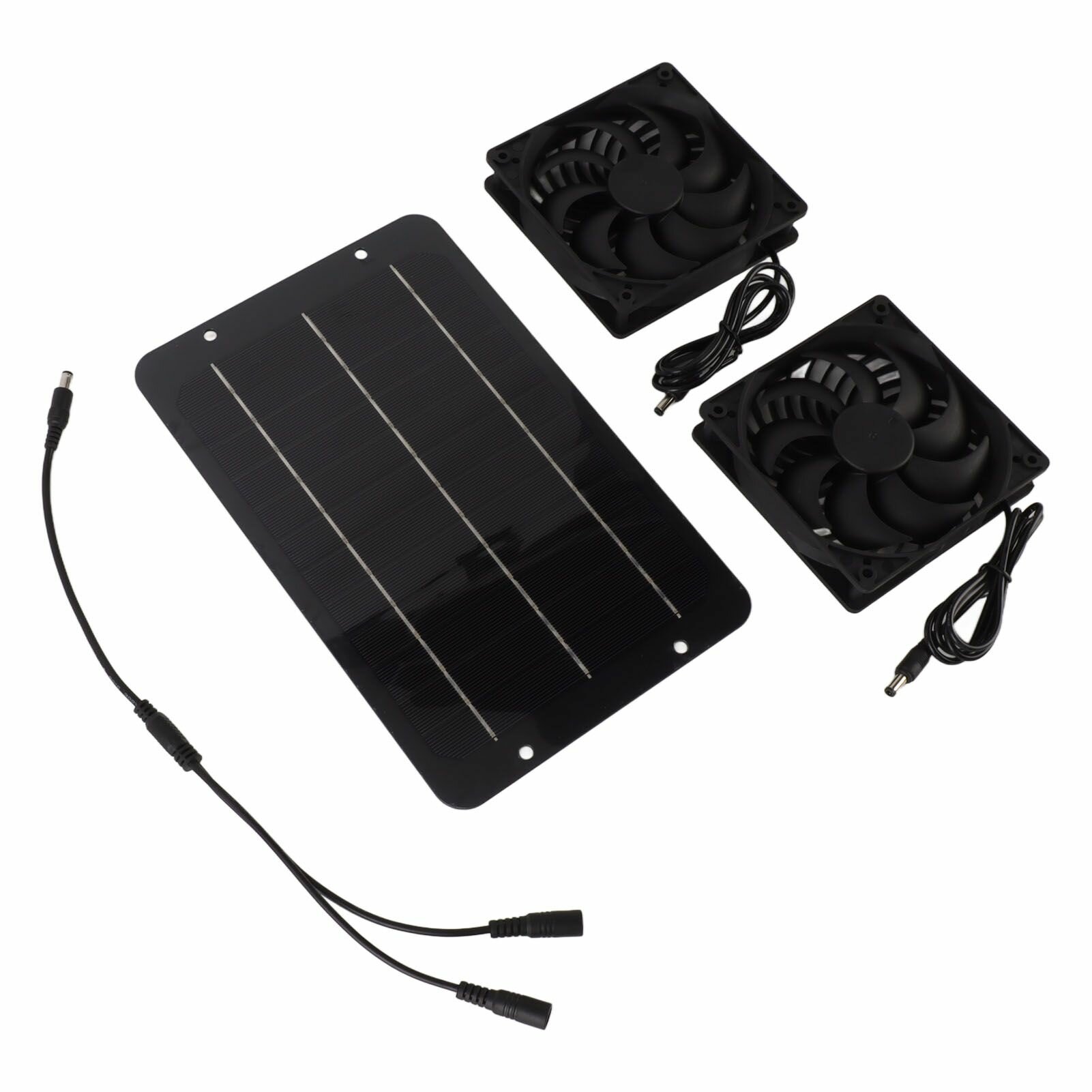 Комплект вентилятора с солнечной панелью, 10 Вт, двойные вентиляторы на солнечной энергии для куриного домика, теплицы, собачьего домика с защитной сеткой