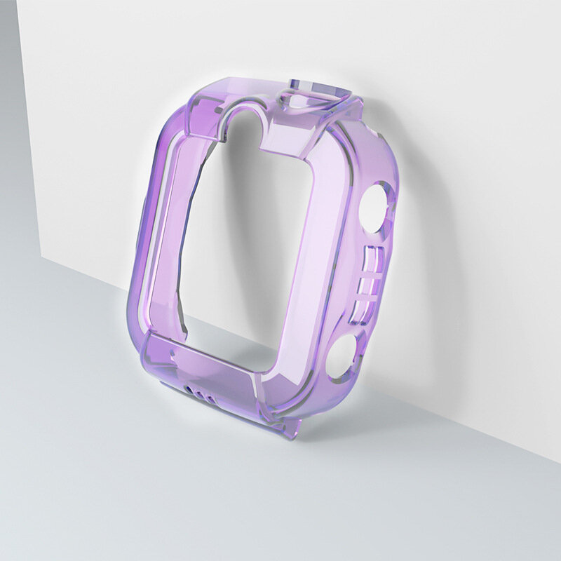 Защитный бампер-чехол MyPads из качественного прочного силикона для детских умных часов HUAWEI WATCH KIDS 4X, сиреневый MyPads
