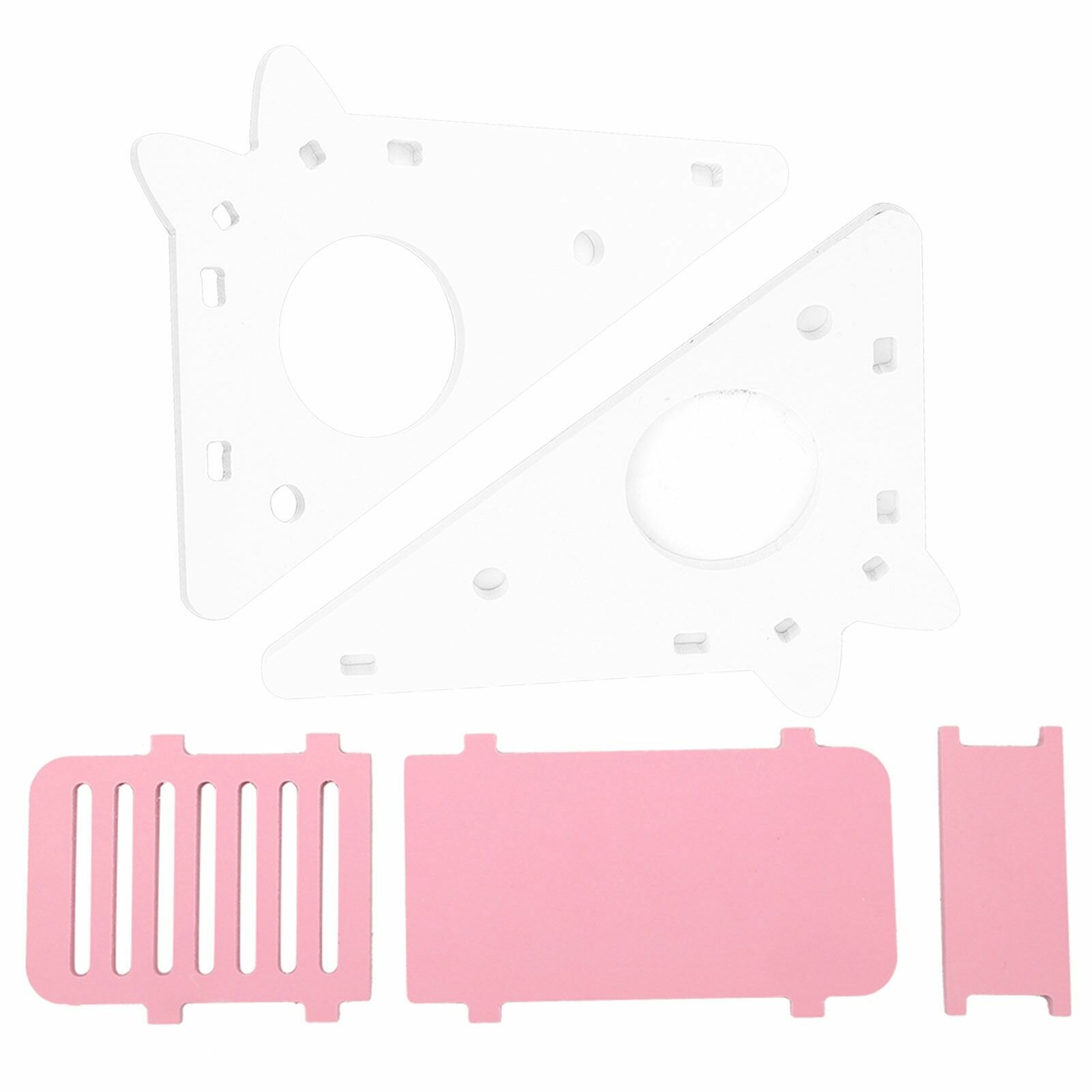 Сборный домик-горка для хомяка, деревянный, розовый