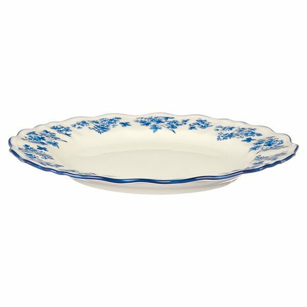 Тарелка «Фиори», фарфор, 23 см, цвет слоновая кость, синий (Kunstwerk)