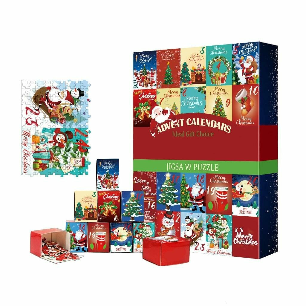 Календарь обратного отсчета до Рождества Сюрприз Пазл Пазлы, Ощутите волшебство, Идеально для подарка любого возраста