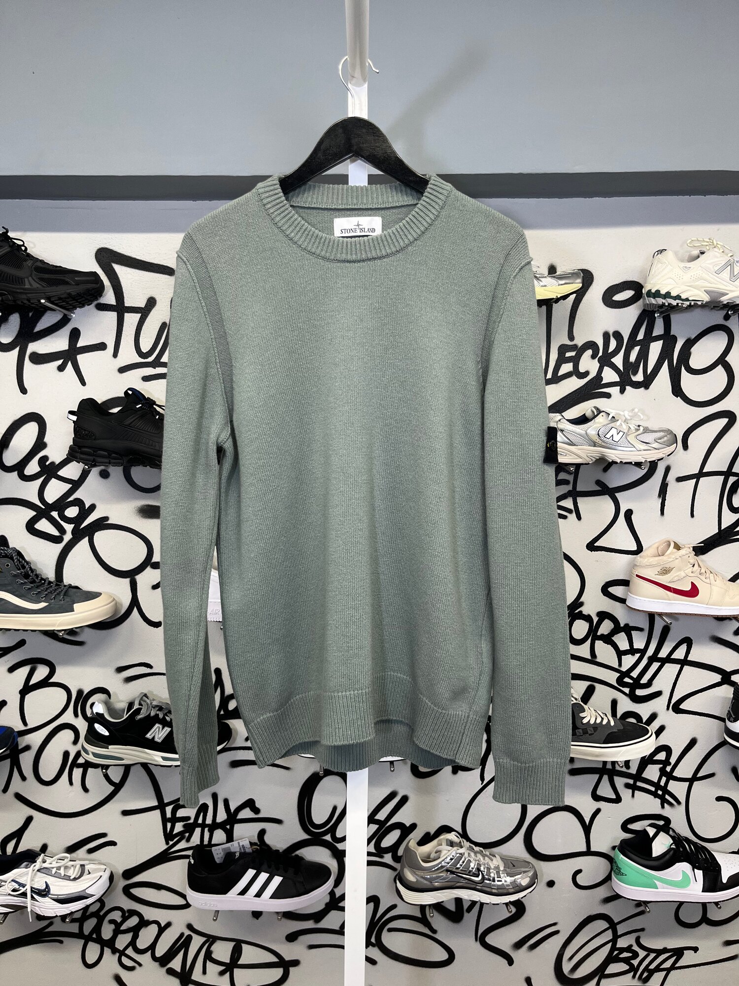 Свитер Stone Island Оригинал Зеленый Шерстяной XL, Патч, Мужской