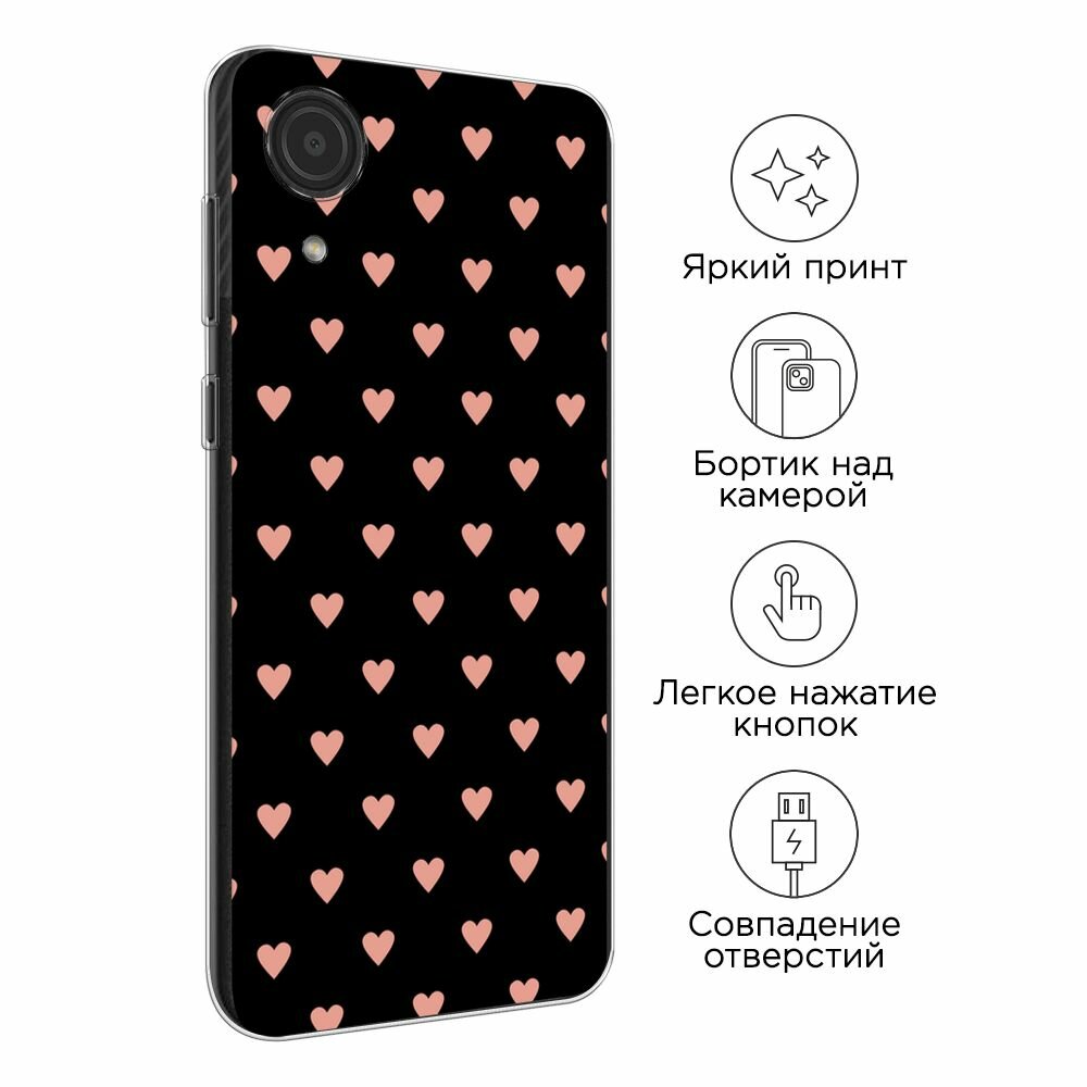 Чехол на Samsung Galaxy A03 Core / Самсунг Галакси А03 Core с принтом "Розовые сердечки" — фото 1