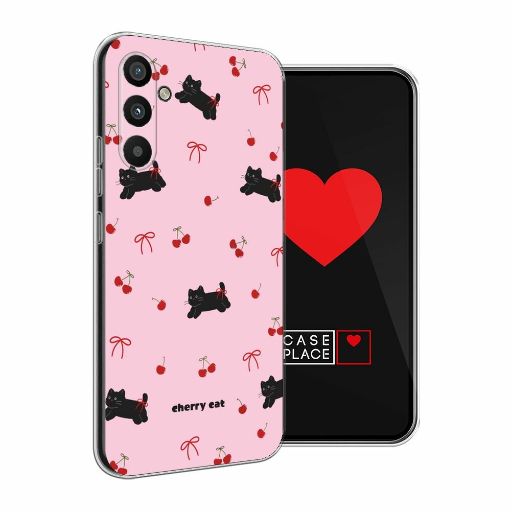 Чехол на Samsung Galaxy A34 / Самсунг A34 с принтом "Cherry cat" — фото 1