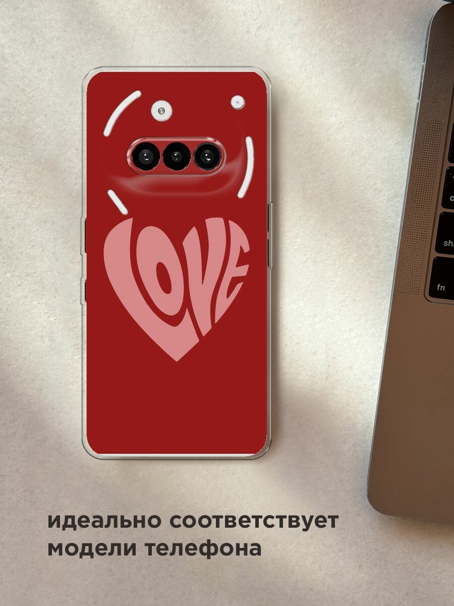 Чехол на Nothing Phone 3a / Нотинг Фон 3а с принтом "Love heart 1 - 14 февраля" — фото 1