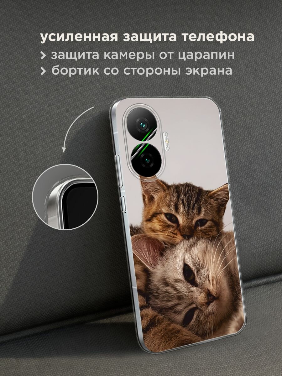Чехол на Poco F7 / Поко F7 с принтом "Нежные котята - 14 февраля" — фото 1