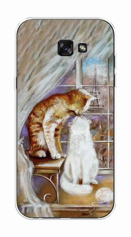 Чехол на Samsung Galaxy A7 2017 / Самсунг Галакси А7 2017 с принтом "Влюбленные котики 1"
