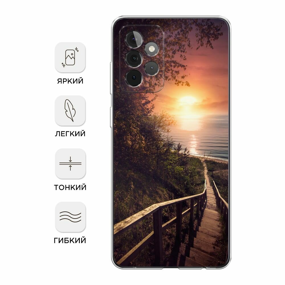 Чехол на Samsung Galaxy A72 / Самсунг Галакси А72 с принтом "Мост у воды" — фото 1