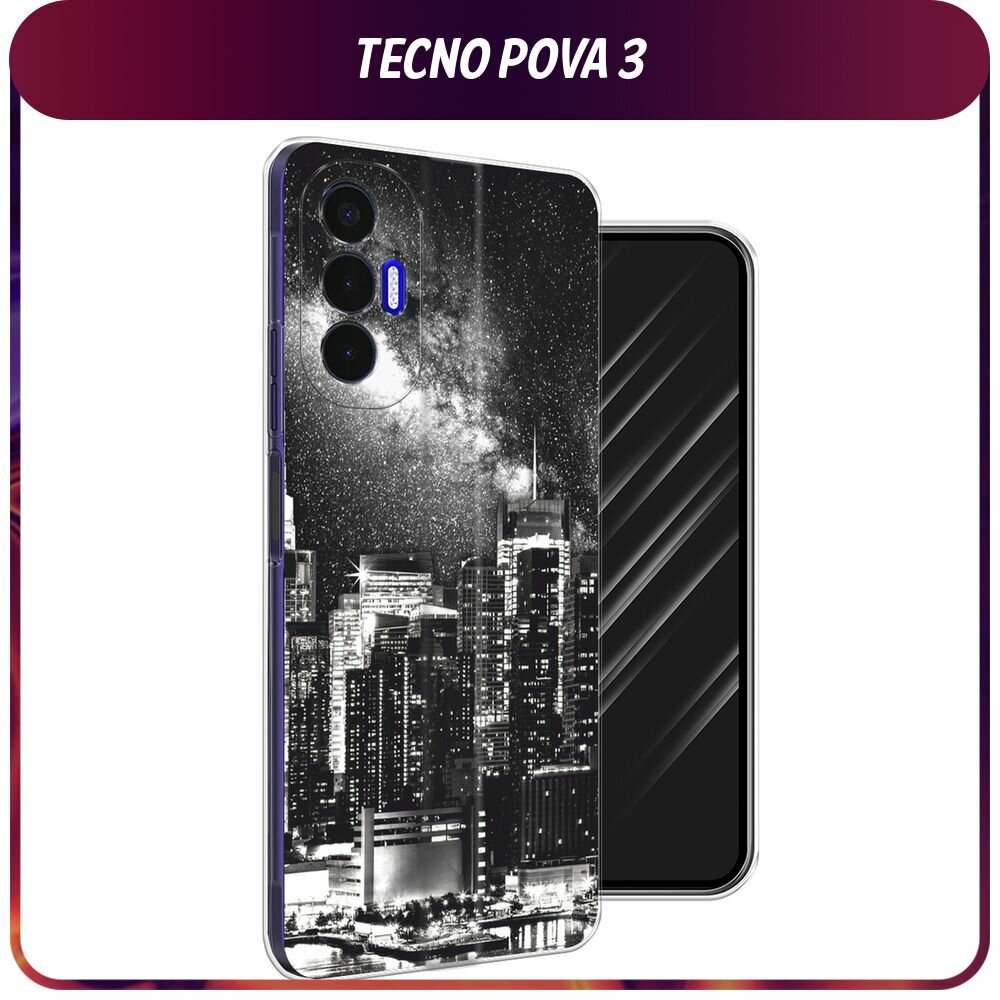 Чехол на Tecno Pova 3 / Текно Пова 3 с принтом "Ночной Нью-Йорк"