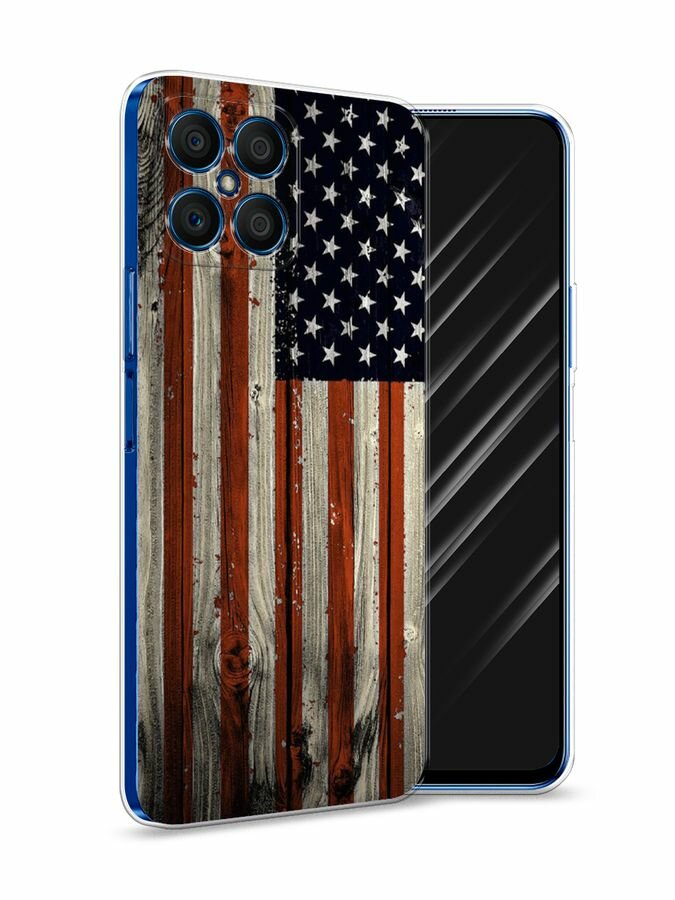 Силиконовый чехол на Honor X8 / Хонор X8 с принтом США
