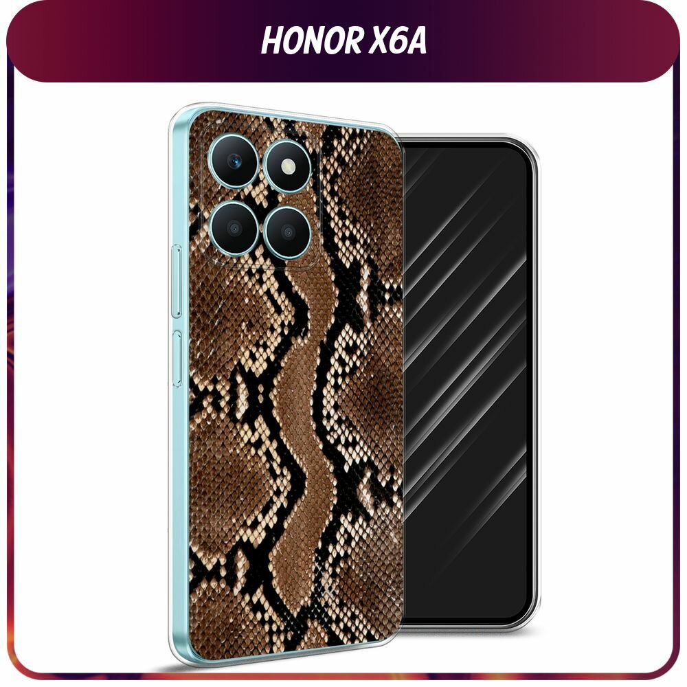 Силиконовый чехол на Honor X6A / Хонор X6A с принтом Кожа питона