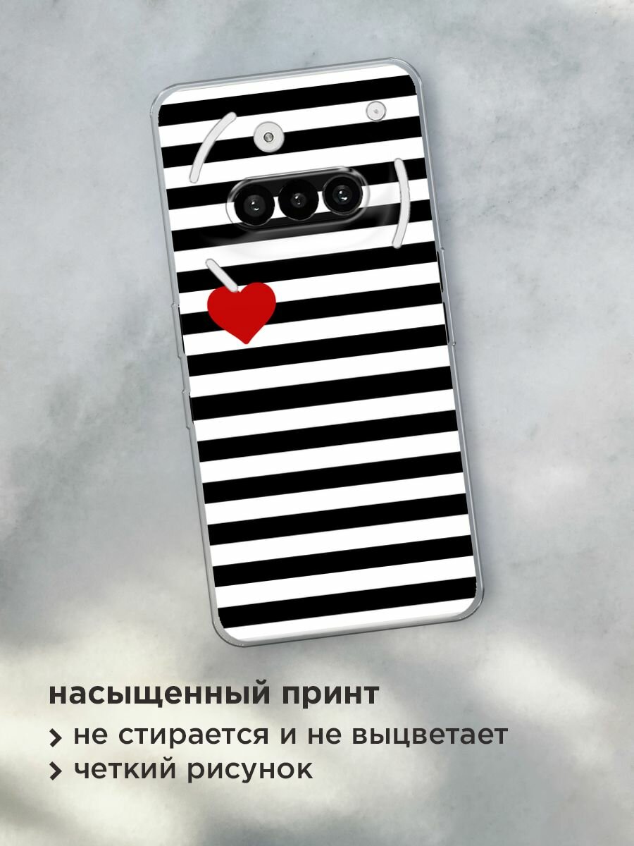 Чехол на Nothing Phone 3a / Нотинг Фон 3а с принтом "Красное сердце" — фото 1