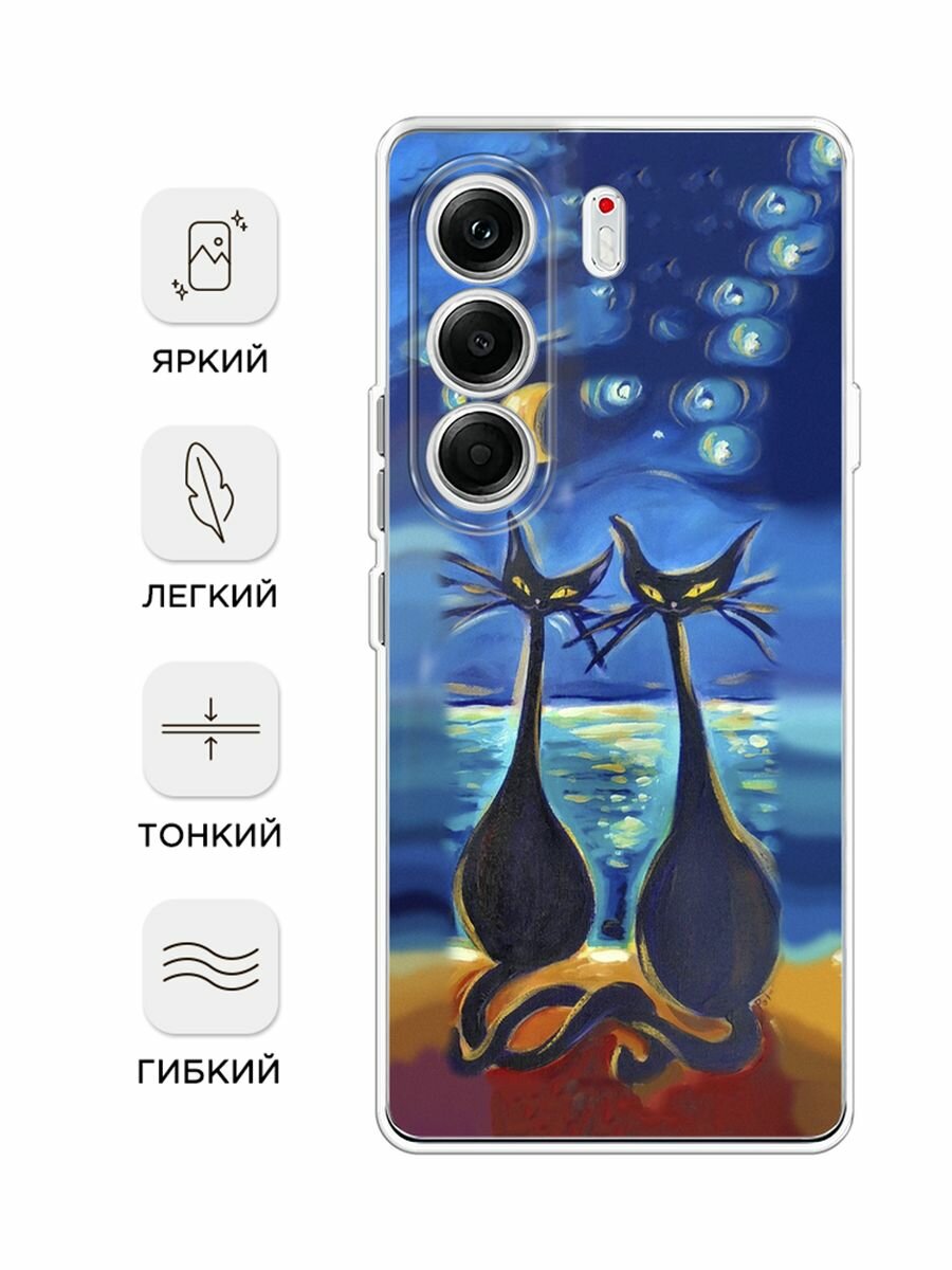 Чехол на Tecno Camon 40 Pro / Текно Камон 40 Про с принтом "Влюбленные котики 7" — фото 1