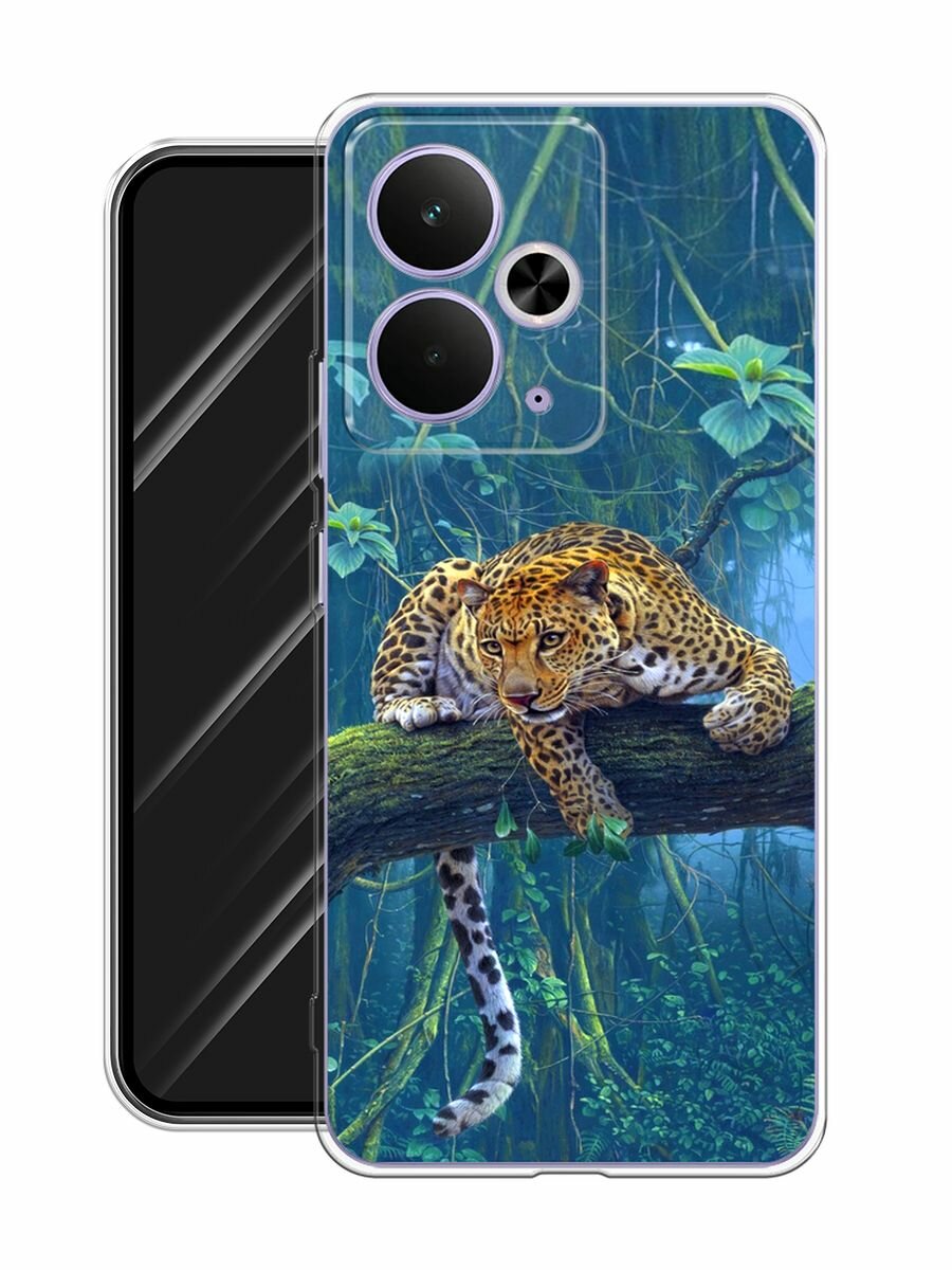 Чехол на Realme 14T / Реалми 14Т с принтом "Леопард охотник" — фото 1
