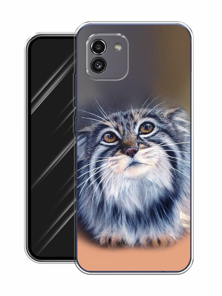 Чехол на Samsung Galaxy A03 / Самсунг Галакси А03 с принтом "Кот манул 2" — фото 1