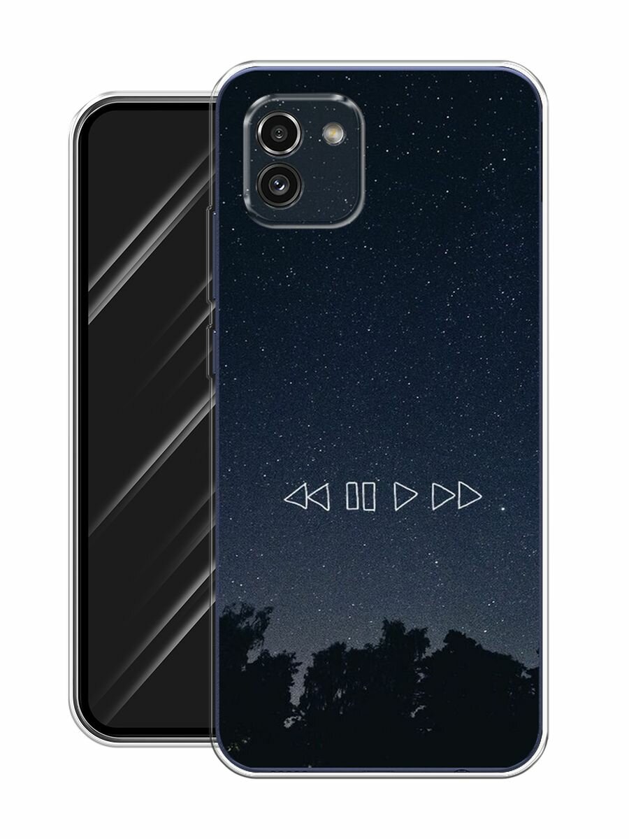 Чехол на Samsung Galaxy A03 / Самсунг Галакси А03 с принтом "Космическая музыка" — фото 1