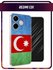 Чехол на Xiaomi Redmi 13X / Сяоми Редми 13X с принтом "Флаг Азербайджана"