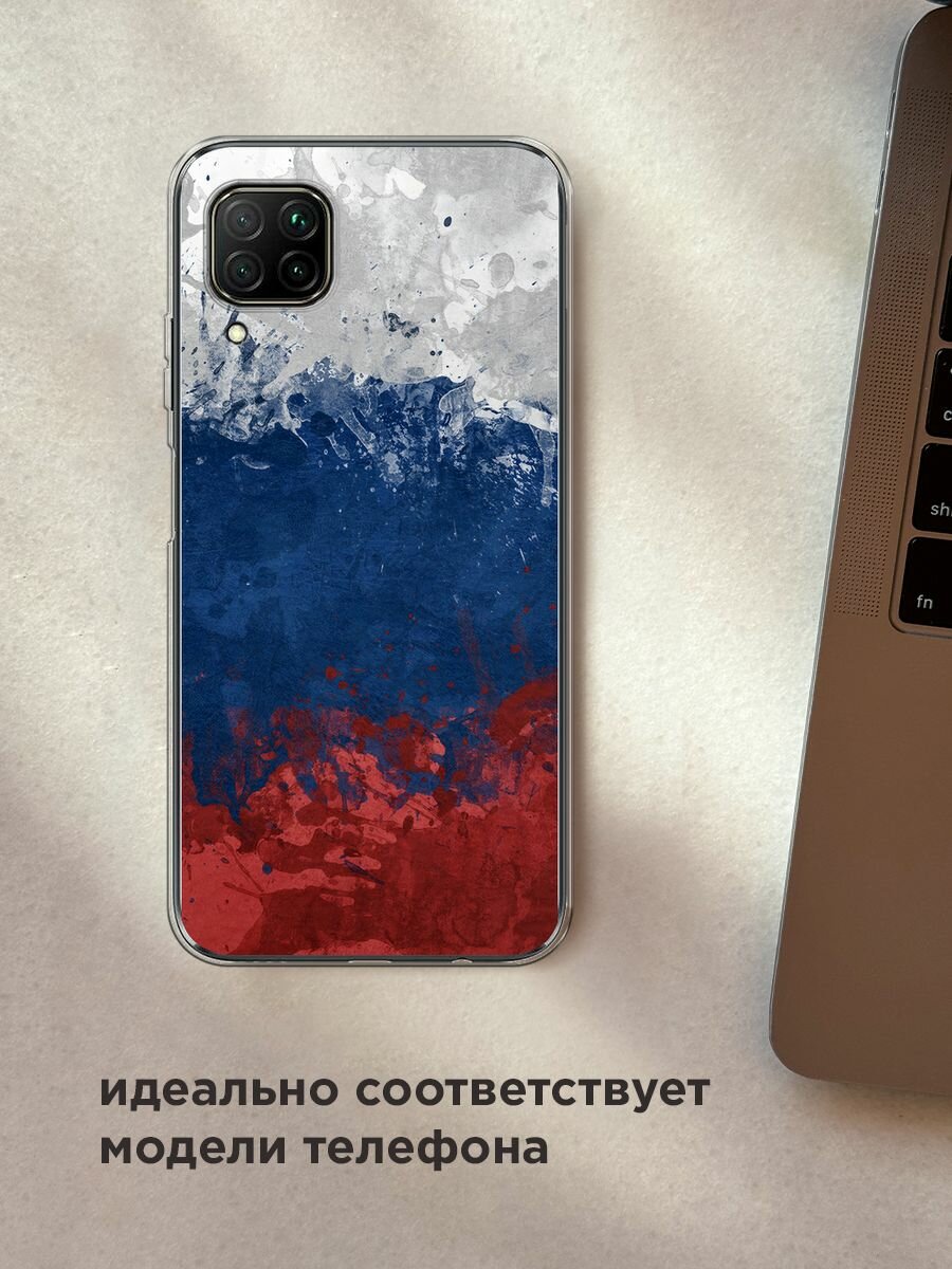 Чехол на Honor 30S Global/Huawei P40 Lite 5G/Nova 7 SE / Хонор 30S с принтом "Флаг России неровный" — фото 1