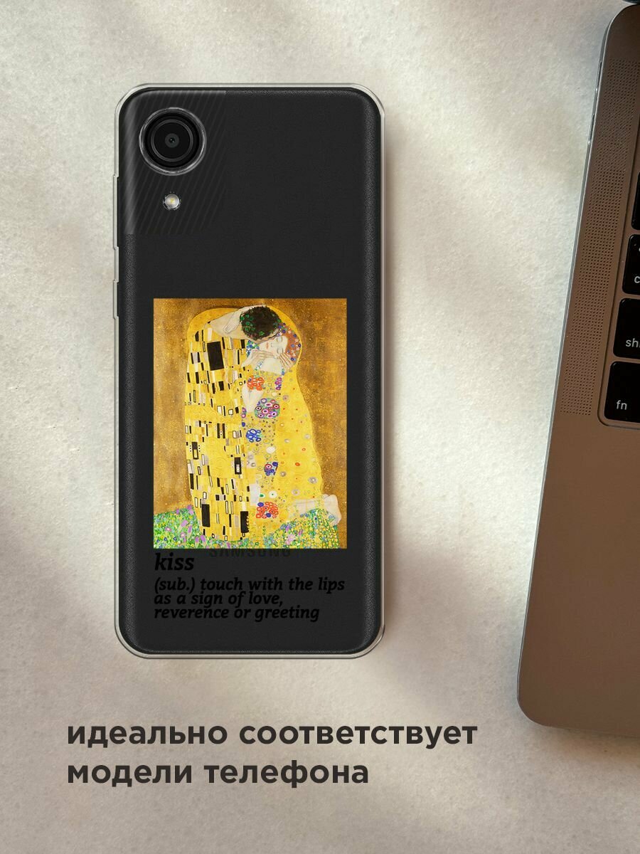 Чехол на Samsung Galaxy A03 Core / Самсунг Галакси А03 Core с принтом "The kiss", прозрачный — фото 1