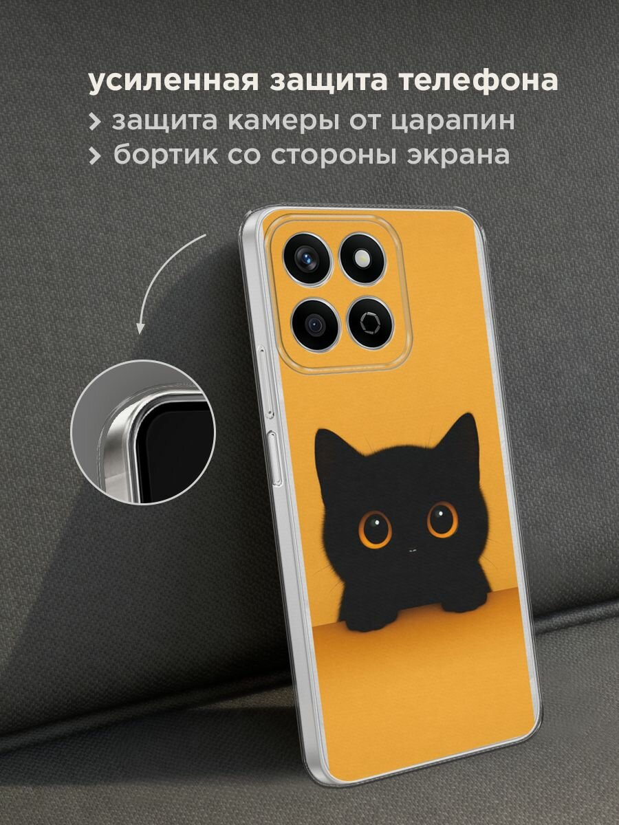Чехол на Honor X7c / Хонор X7c с принтом "Контрастный котик" — фото 1