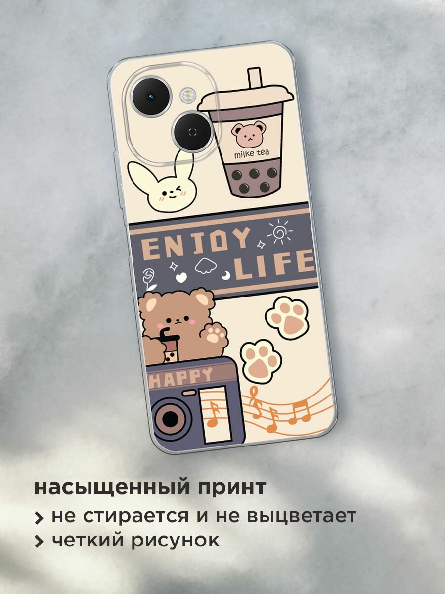 Чехол на Tecno Spark 40C / Текно Спарк 40C с принтом "Enjoy life 1" — фото 1