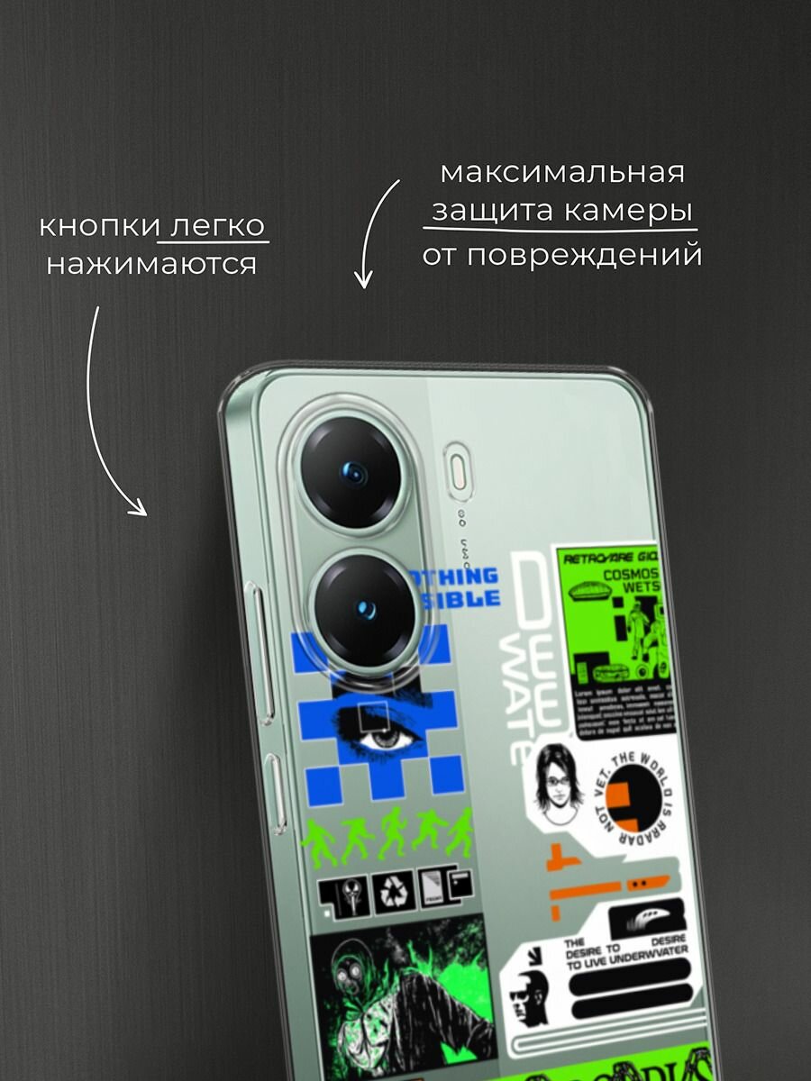 Чехол на Poco X7 Pro / Поко X7 Про с принтом "Nothing impossible", прозрачный — фото 1