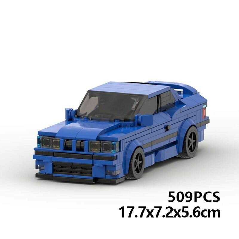 Пазл детские строительные блоки /Синий BMW M3.